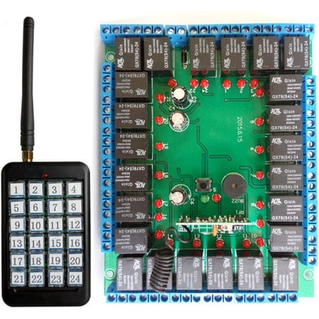DC 12V / 24V 24 channel radio remote control switch button 24 with 500m ...