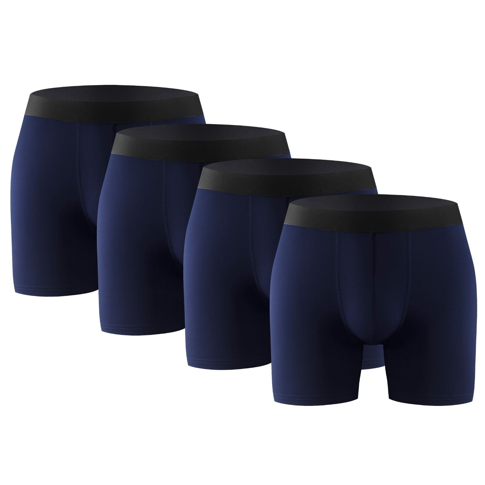 4PK Mens Boxer Briefs Breathable Tagless Underwear Soft Comfort Flex ...