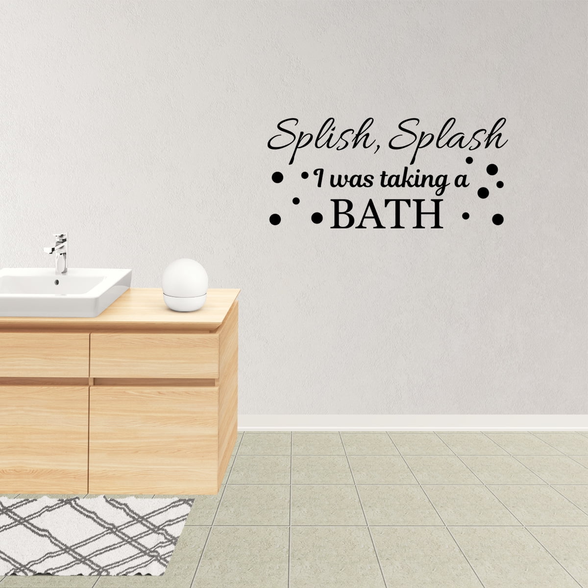Empresal Splish Splash I Was Taking A Bath Words Vinyl Bathroom Art ...