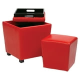 Vinyl Storage Ottoman, Multiple Colors - Walmart.com