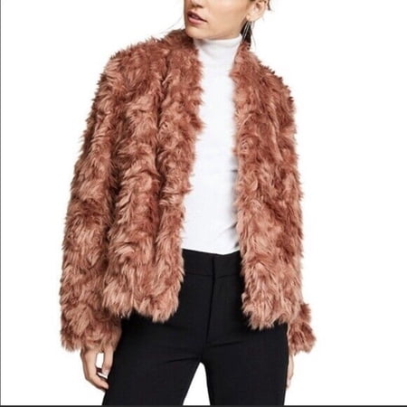 Vince. Faux Fur Plush Jacket Pink Umber ( S ) | Walmart Canada