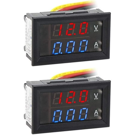 YERDGARY 2 Pcs 0.28inch LED Digital Voltmeter Ammeter DC 0-100V 10A ...