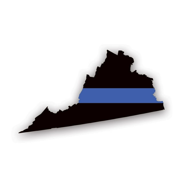 Virginia State Shaped The Thin Blue Line Sticker Decal - Self Adhesive ...