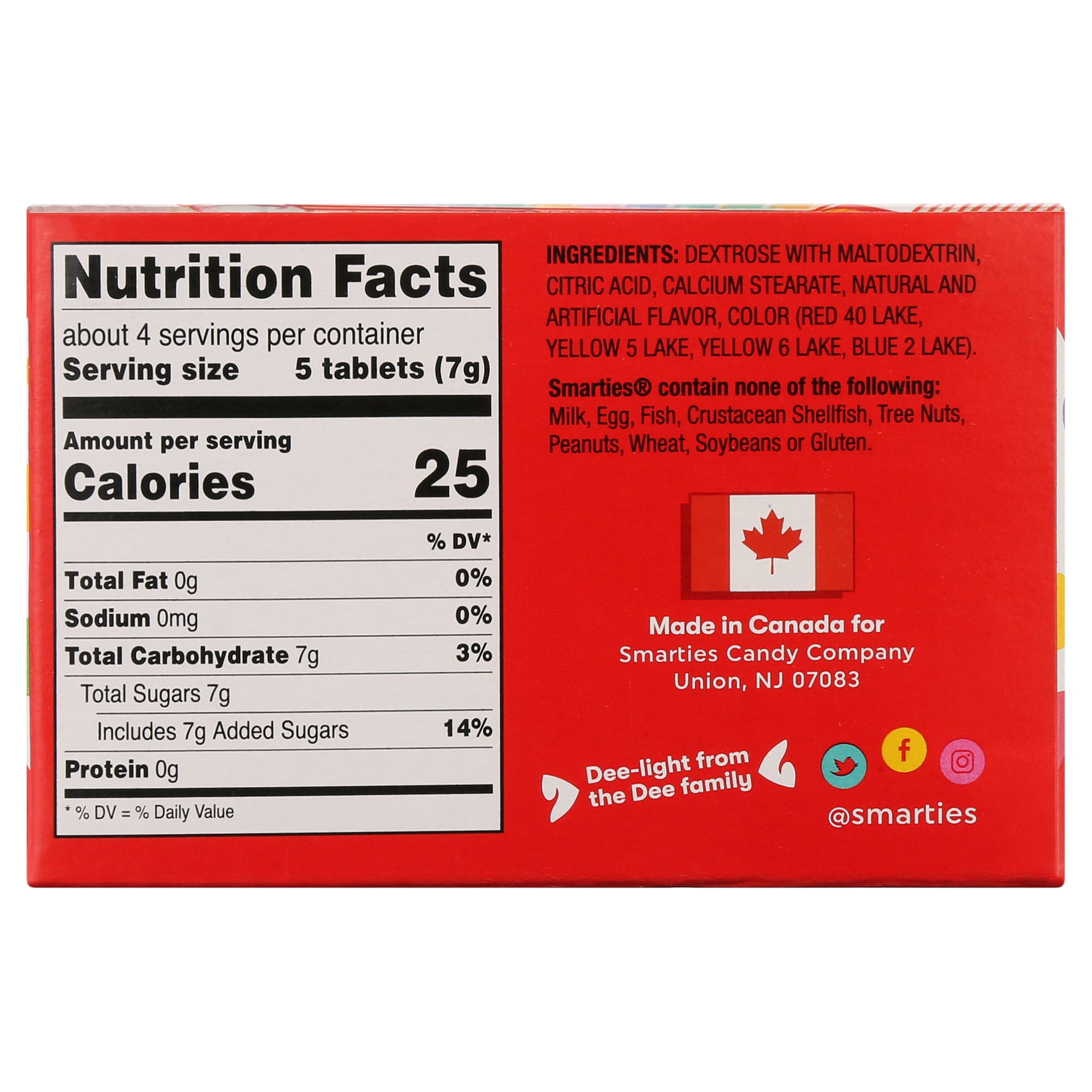 Smarties Gluten-Free Original Giant Candy Rolls, 34 Oz Box Best Deals ...