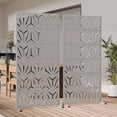 MAYEERTY 6 Panels Metal Outdoor Garden Privacy Screen Patio Backyard ...