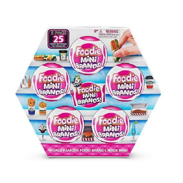 5 Surprise Foodie Mini Brands by ZURU, Mystery Capsule Real Miniature ...
