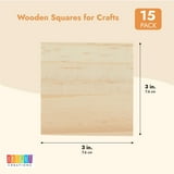 15-Pack Unfinished 3x3 Wood Squares for DIY Crafts, Engraving, Coasters ...