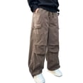 Boys Slacks Boys Cargo Pants Elastic Waist Drawstring Loose Fit ...