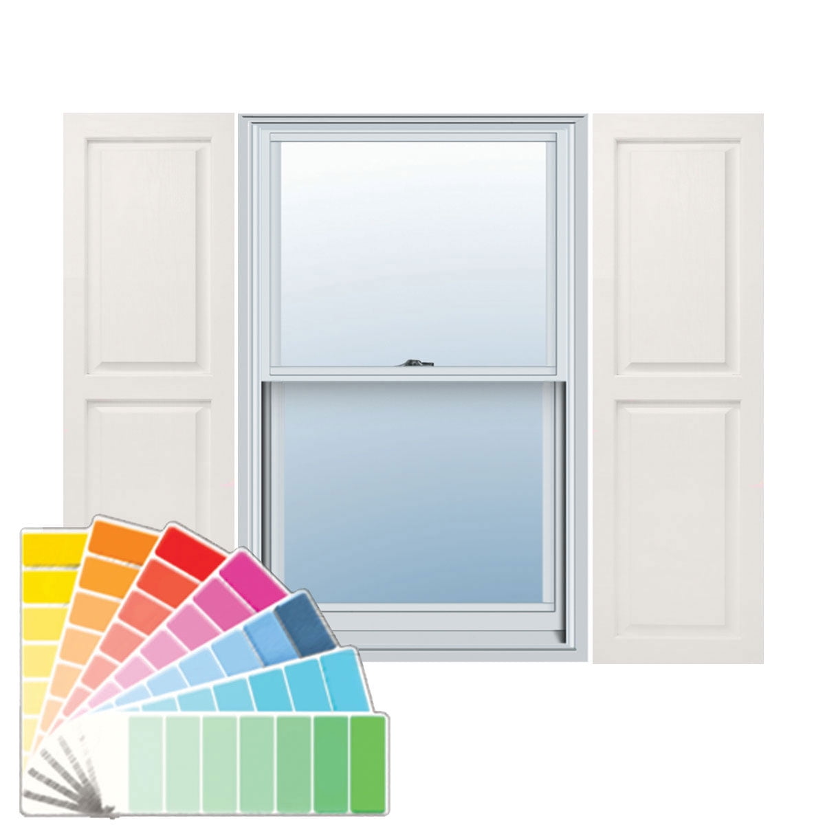 12" x 59" Builders Choice Vinyl Raised Panel Window Shutters, w/Shutter ...