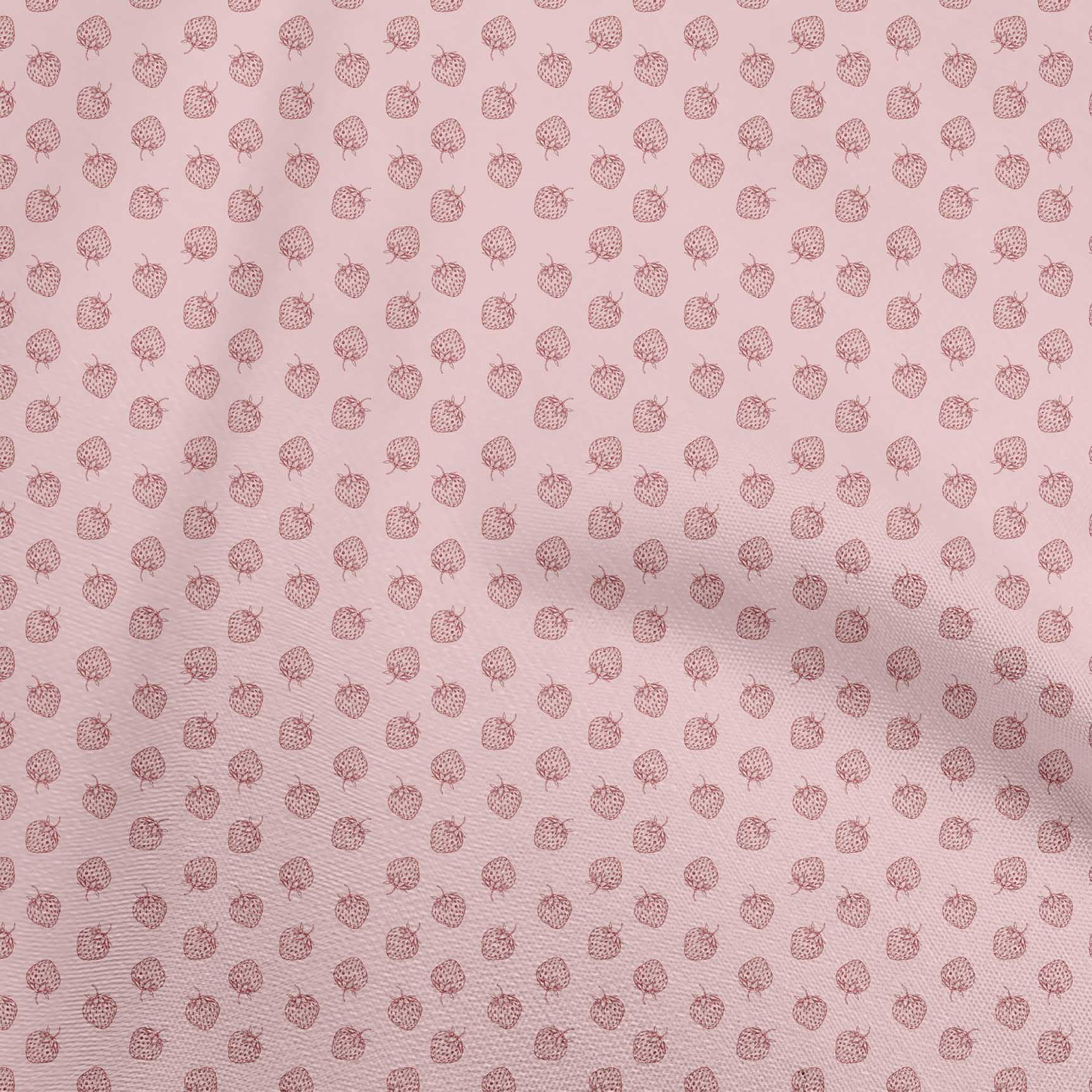 oneOone Silk Tabby Light Pink Fabric Strawberry Fabric For Sewing ...