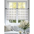 Abstract Tile Motifs Sheer Curtains for Living Room Bedroom Lavender ...