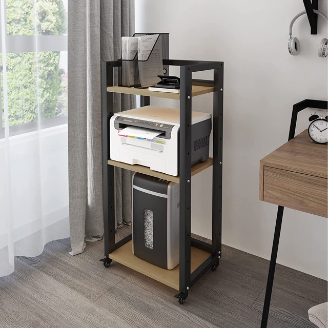 Natwind 3-Tier Movable Floor-Standing Printer Stand Shredder Stand ...