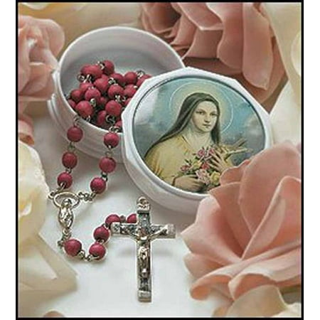 Milagros - St. Therese Rose Petal Rosary in Case - Walmart.com