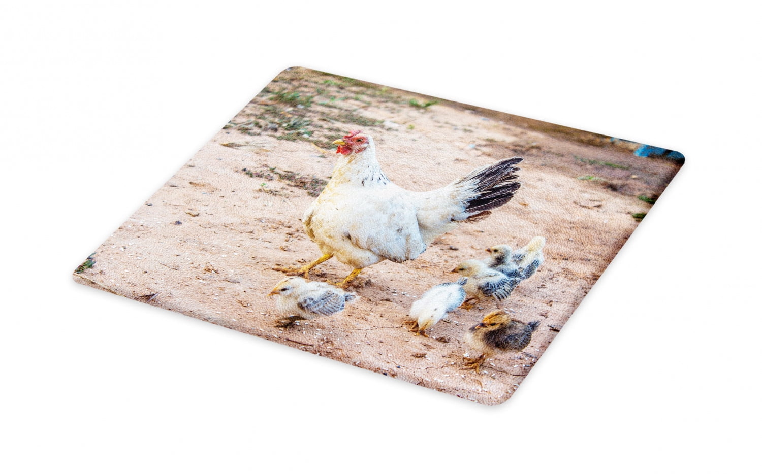 Hen and Chicks Cutting Board, Farm Themed Blurred Back Photo with ...
