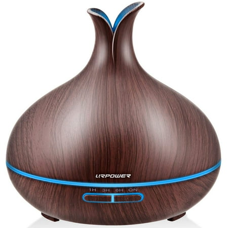 Essential Oil Diffuser, 150ml Wood Grain Ultrasonic Aromatherapy Oil Diffuser with Adjustable ...