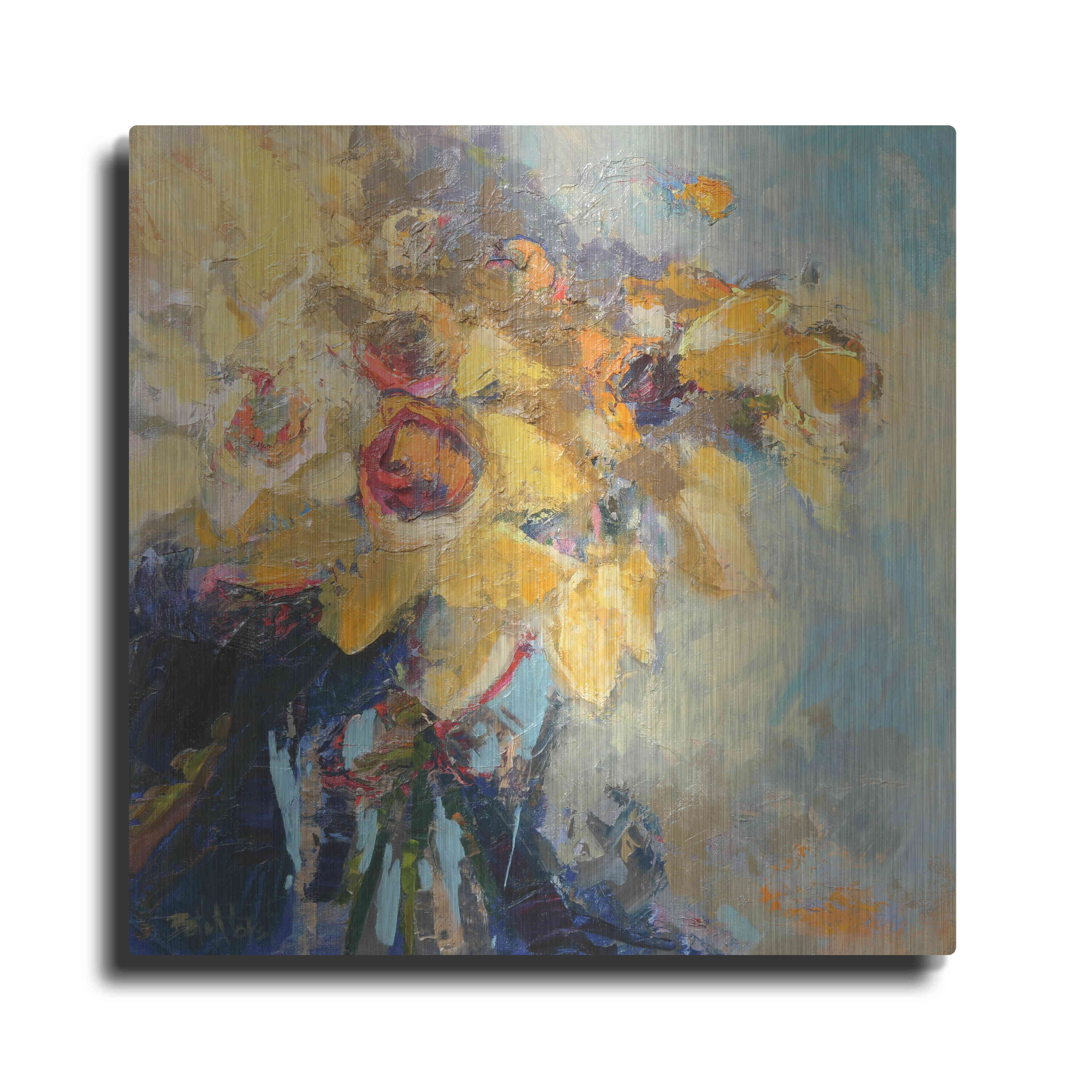 Luxe Metal Art 'Daffy Do' by Beth Forst, Metal Wall Art, 12"x12 ...