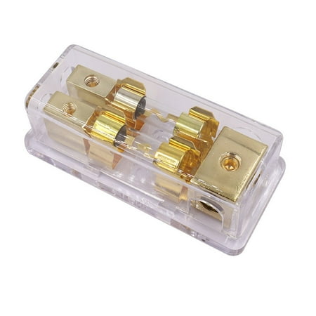 Chockeie 2 Way Power Distribution Block, 4/8 AWG Gauge AGU Fuse Holder Distribution Block 4 ...