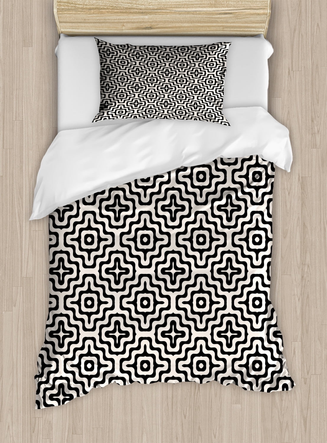 Abstract Geometry Duvet Cover Set Twin Size, Geometric Curved Stripes ...
