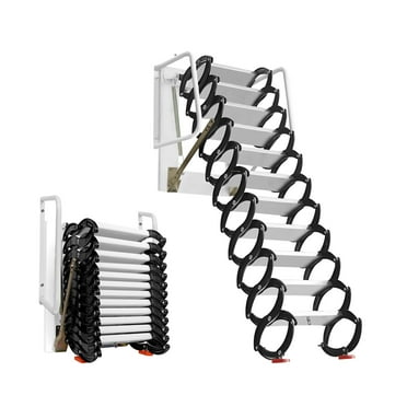 INTSUPERMAI Ceiling Mounted Folding Loft Ladder Attic Stairs 9.8Ft ...