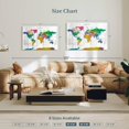 Elephant Stock World Travel Map Push Pin Ii Wall Art - Map Canvas ...