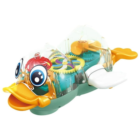Cute Battery Operated Electric Duck w/ Colorful Learn Walk Toy Green ...