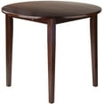 Walnut Small Round Drop Leaf Table – Extendable Folding Dining Table ...