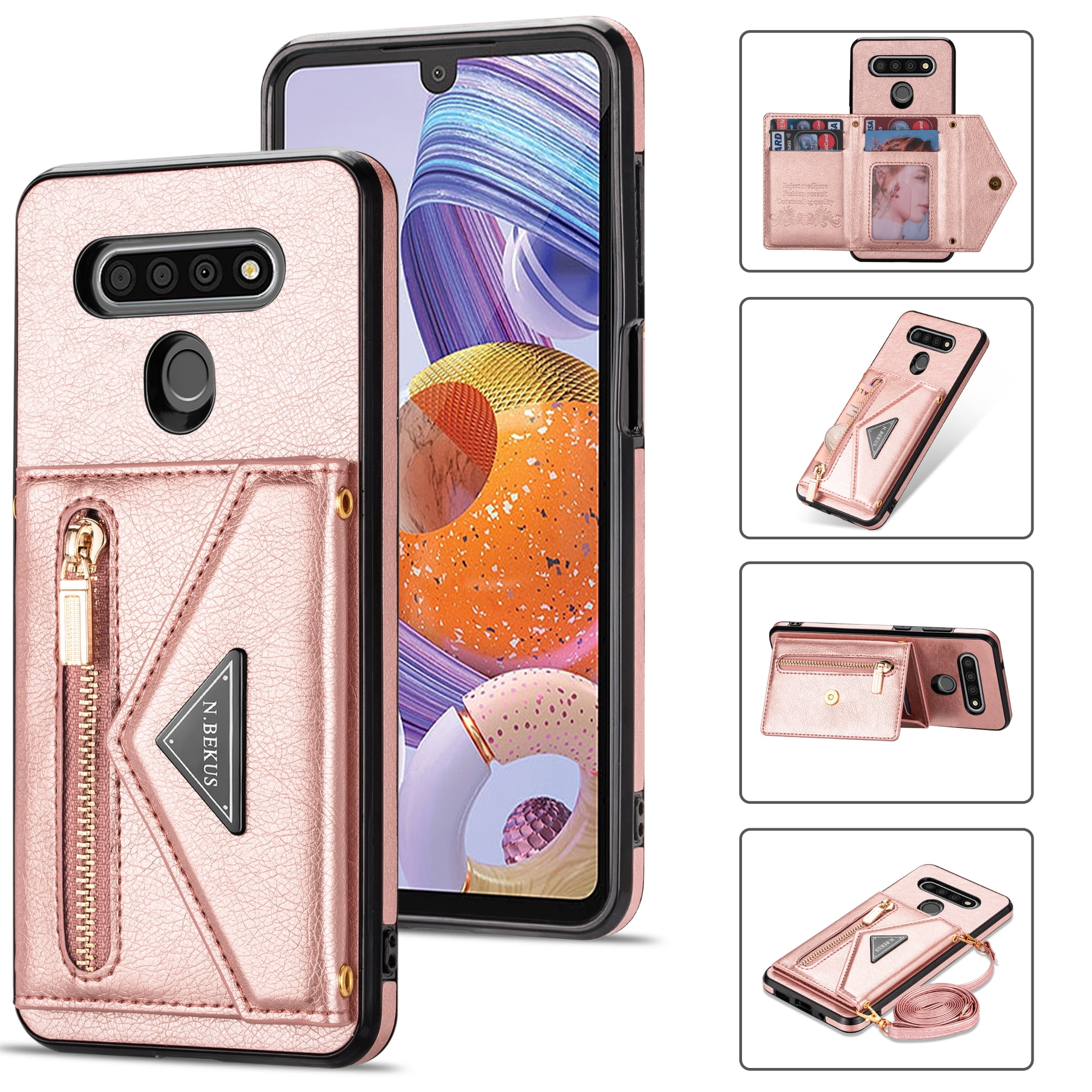 LG Stylo 6 Wallet Case, Soft PU Leather Kickstand Card Slots Holder ...