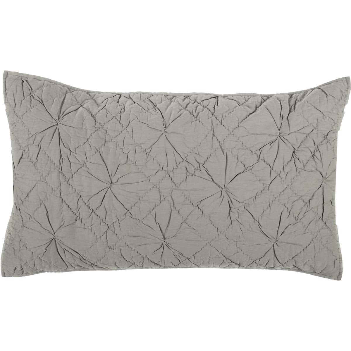 Smoke Grey Farmhouse Bedding Aubree Cotton Pleated Solid Color King ...