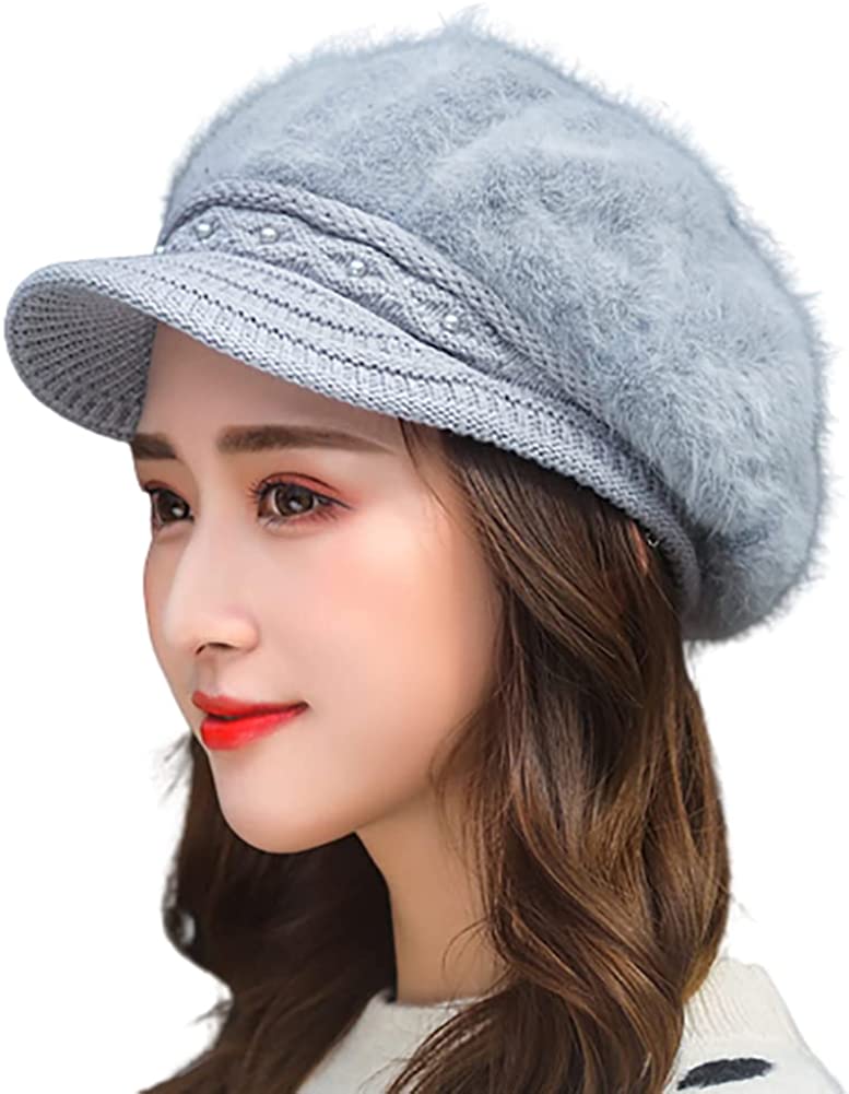 PIKADINGNIS Women Trendy Warm Soft Beret Fluffy Elegant French Style ...