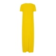 Poiuytr Womens Plus Size Dress Short Sleeve Crewneck Flowy A Line Maxi Dress Casual Oversized