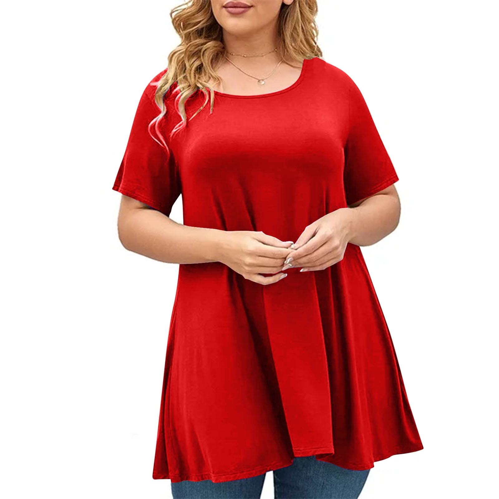 Click here for Wiyuqeen Womens Plus Sized Solid Tunics Stretchy L... prices