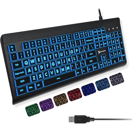 Ablenet Keys-U-See Large Print Wired Keyboard, White Print on Black ...