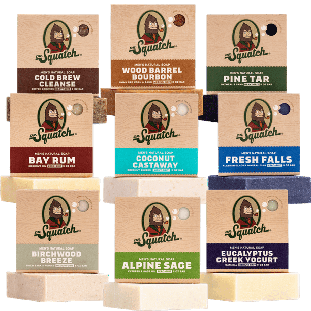 Dr. Squatch Men's Soap Variety 9 Pack - Men's Natural Bar Soap - Pine ...