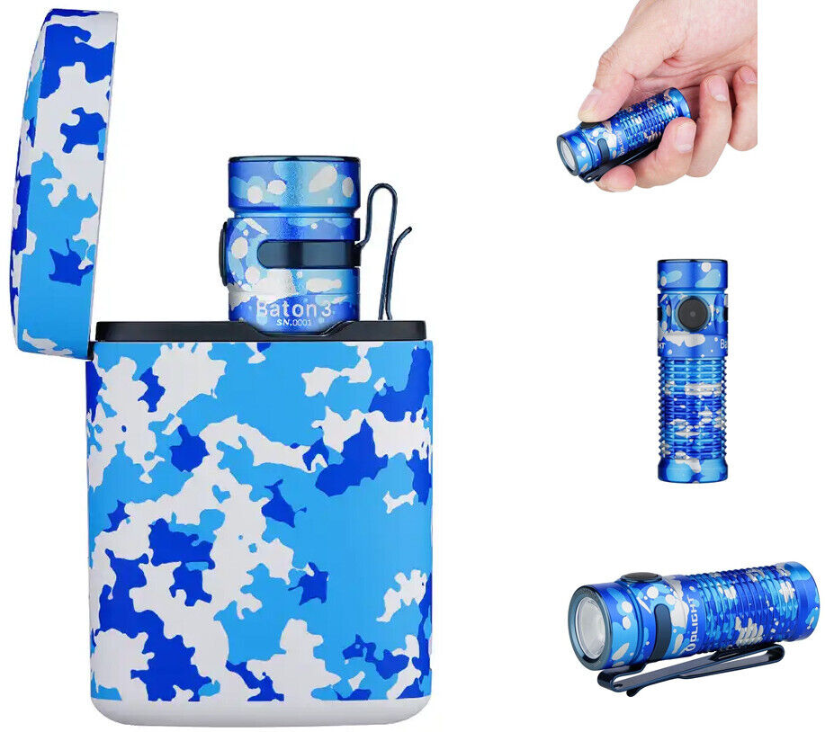 Olight Baton 3 Ocean Camouflage Premium Edition w/Wireless Charger ...