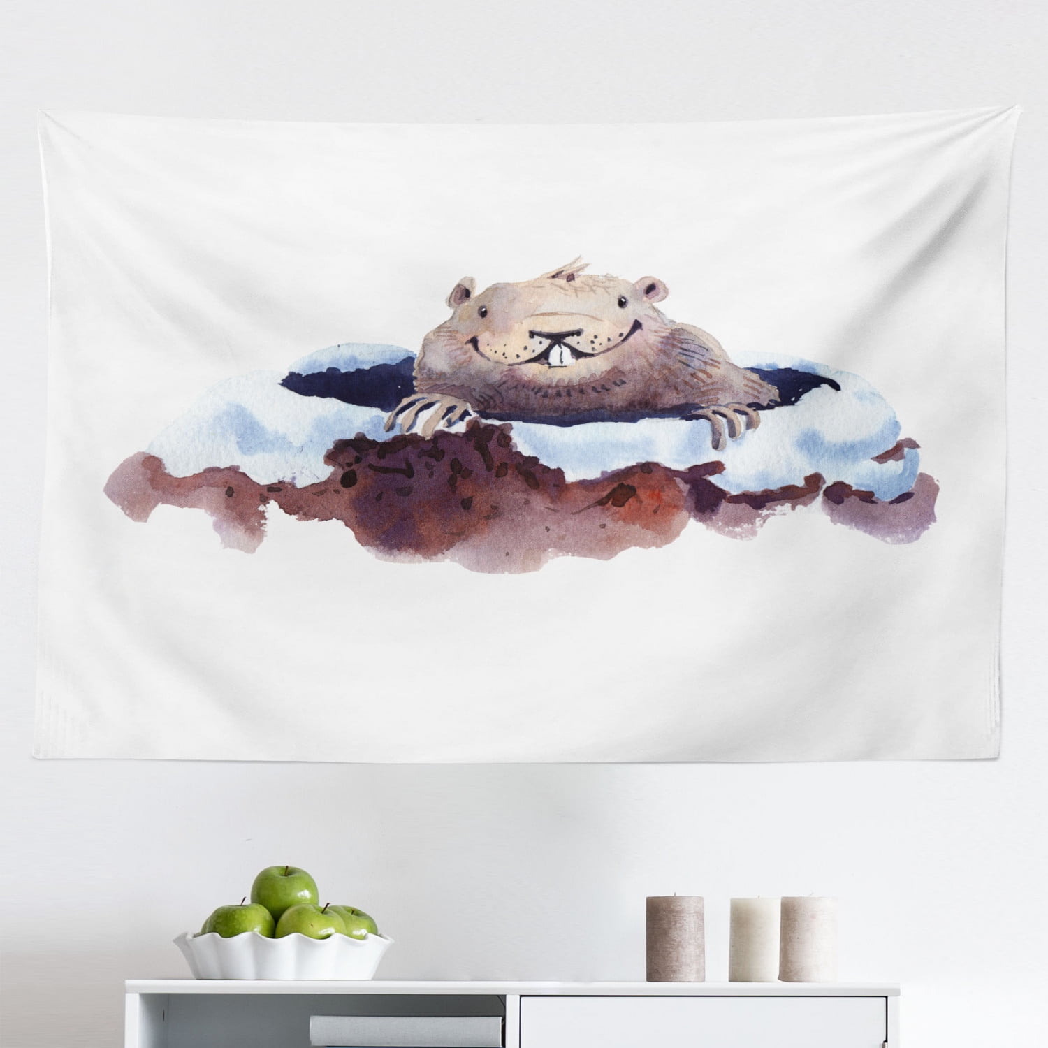 Groundhog Day Collection Tapestry, Marmot Singer and Microphone Funny ...