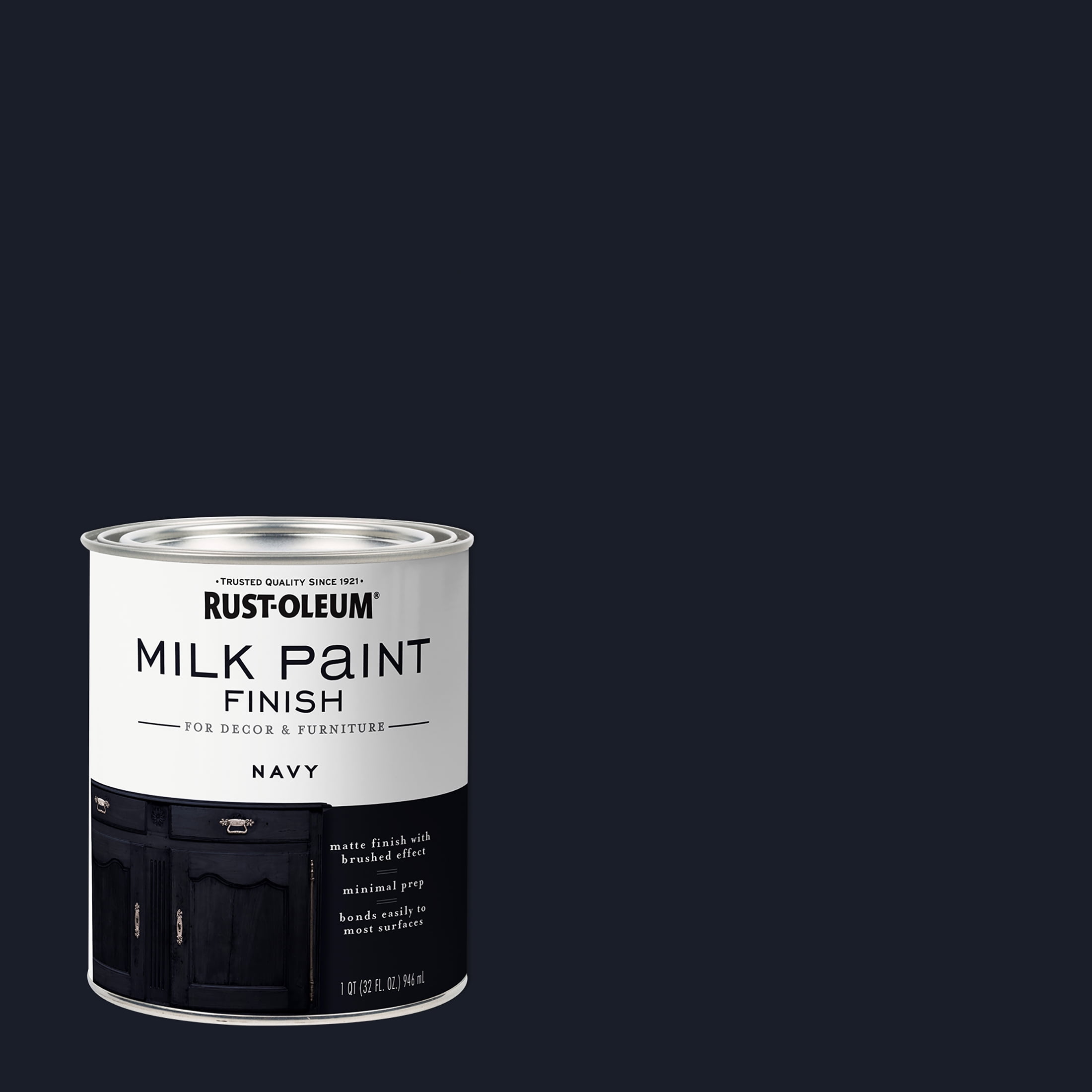 Eclipse, Rust-Oleum Matte Milk Paint- 331052, Quart - Walmart.com
