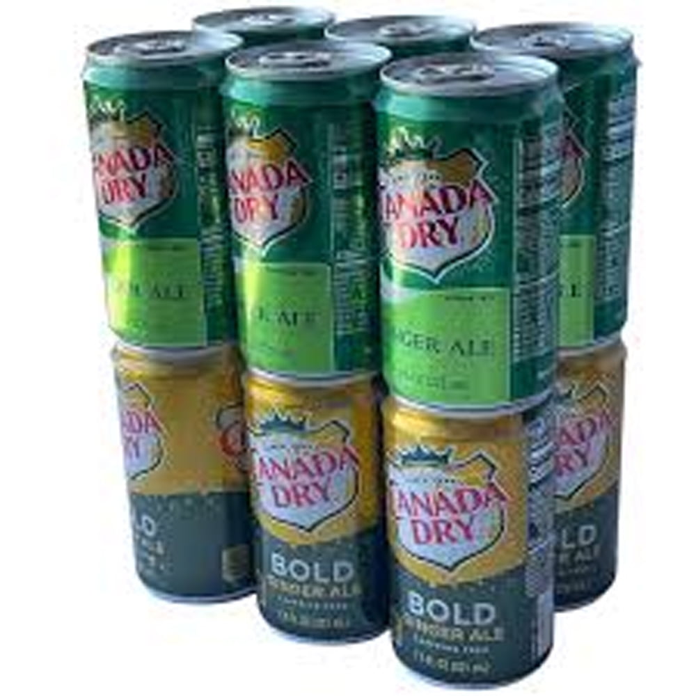 7.5 oz MINI CANS Variety 12 Pack included 6 Canada Dry Bold, 6 Canada ...