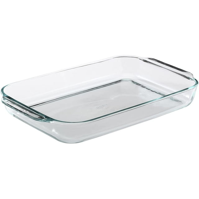 Pyrex Large Rectangular Casserole, 4 Qt Oblong Glass Baking Dish ...