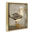 Stupell Industries Rustic Little Seagull Gold Framed Floater Canvas ...