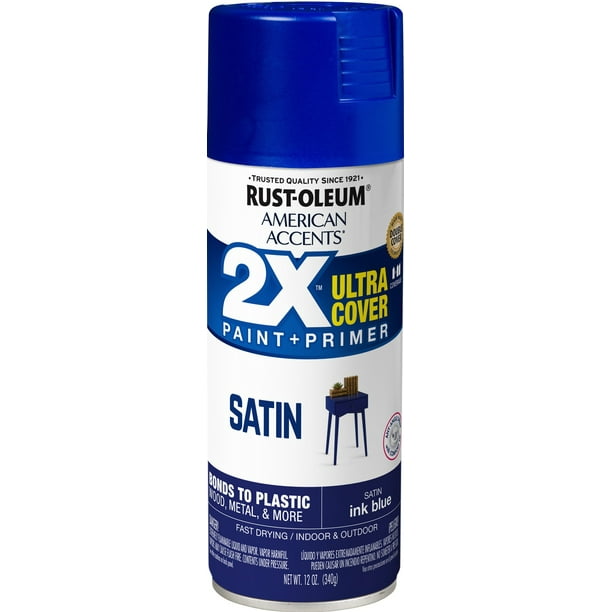 Ink Blue, Rust-Oleum American Accents 2X Ultra Cover Satin Spray Paint ...