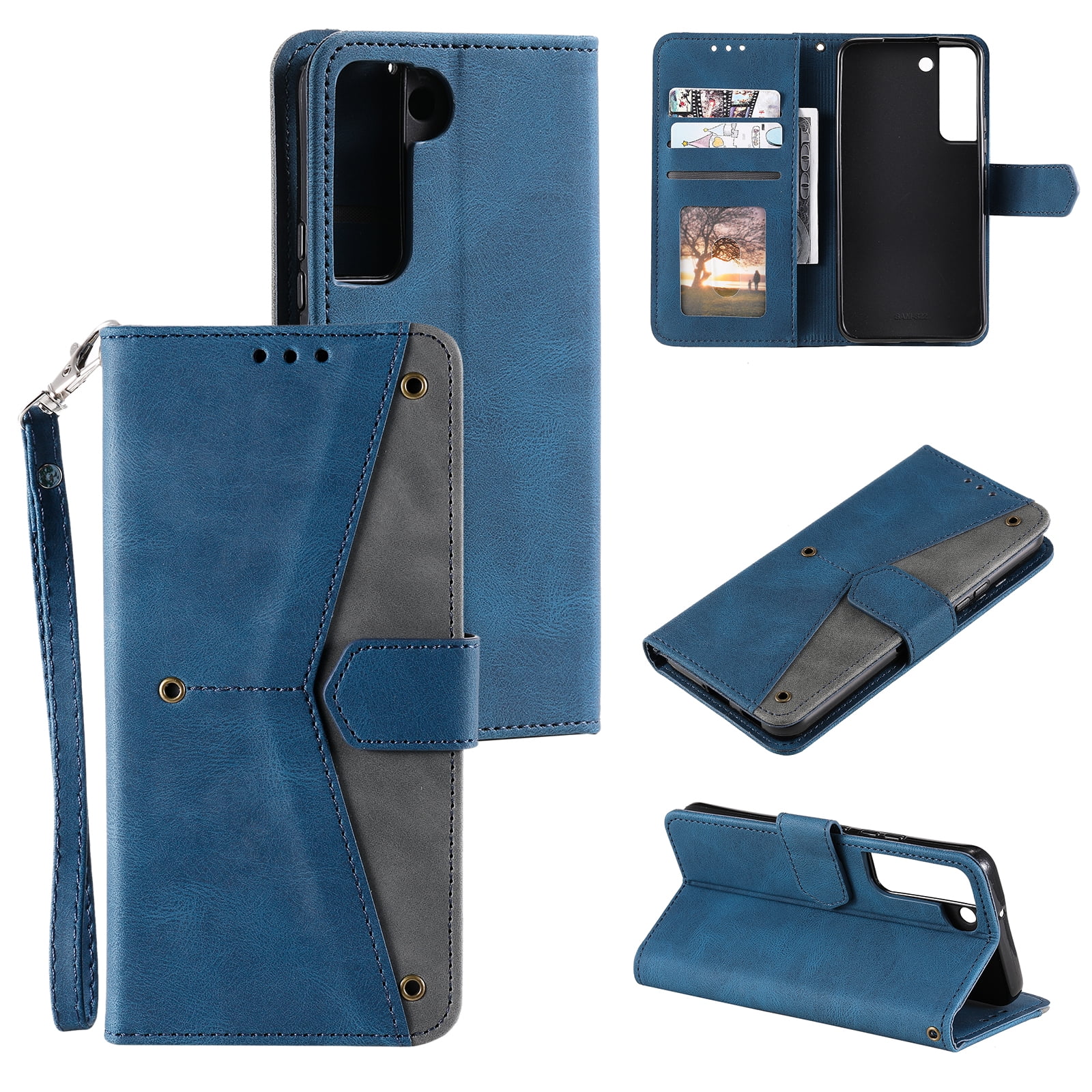 PU Leather Wallet Case for Samsung Galaxy S22 Plus, Detachable Wrist ...