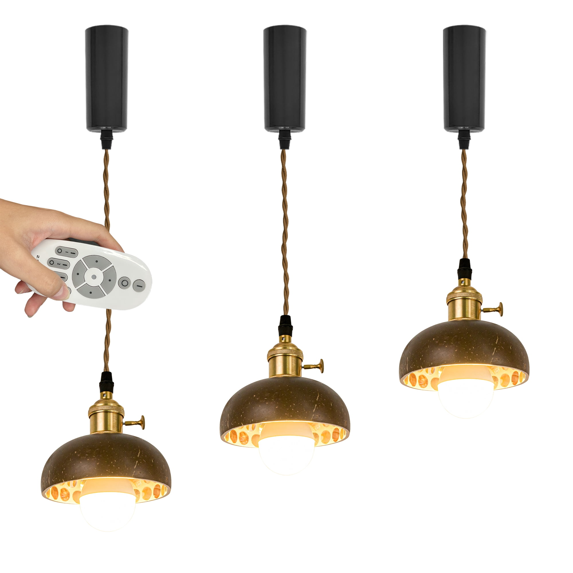 FSLiving Dimmable Color changing Remote Control Pendant Light H-type ...