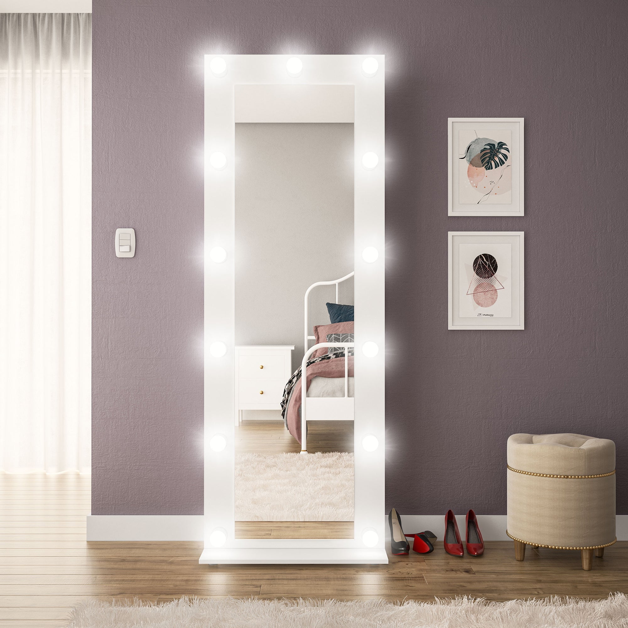 Boahaus Ephesus Lighted Standing Mirror - Walmart.com