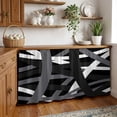 Abstract Art Cabinet Curtains 28" W x 51" L White Black Gray Line ...