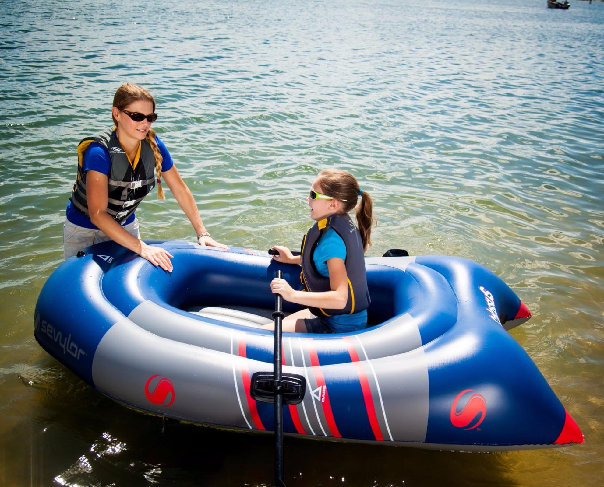 2 Person Inflatable Boat Raft With 2 Oars Fun Outdoor Water Sports