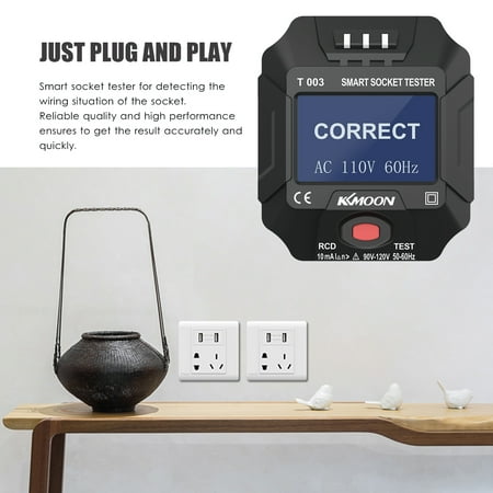 KKmoon 90~120V Plug Socket Outlet Tester Smart Socket Tester Digital ...