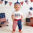 Bmisegm Boys American Flag Outfit Short Sleeve Bodysuit Letter Print ...