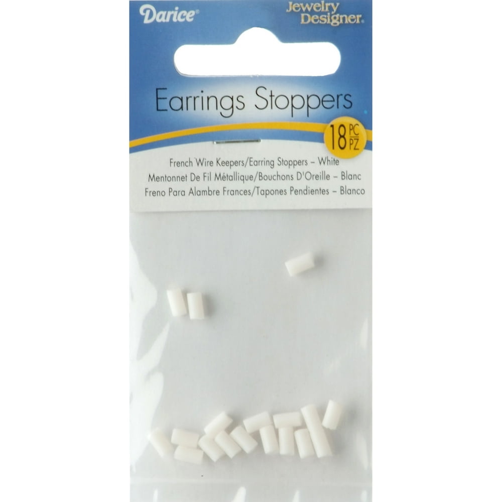 Darice - French Earwire Rubber Earring Backs - White - Walmart.com ...
