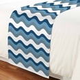Bed Runner Blue Waves Stripes Bedding Scarves Soft Decorative Bed Flag ...
