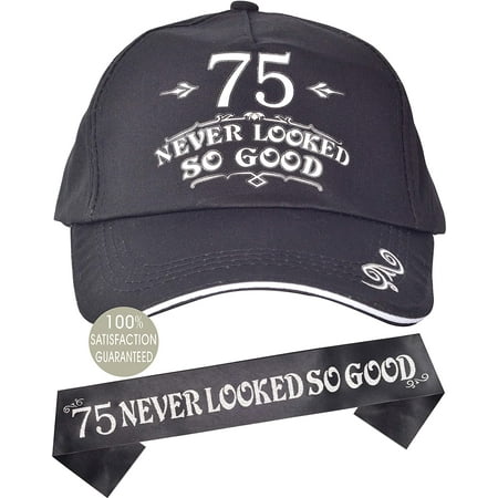 75th Birthday Gifts for Men, 75th Birthday Hat and Sash Men, 75 Never ...